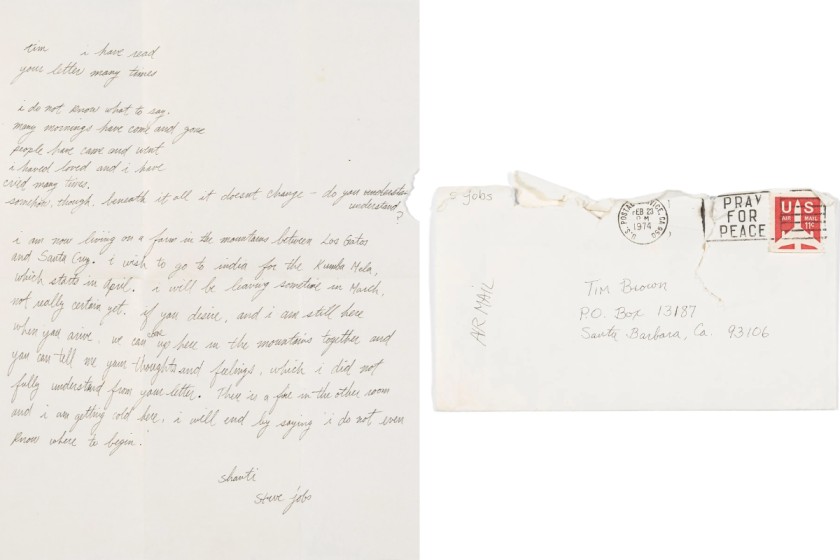 Steve Jobs letter on Kumbh Mela auctioned for 500k